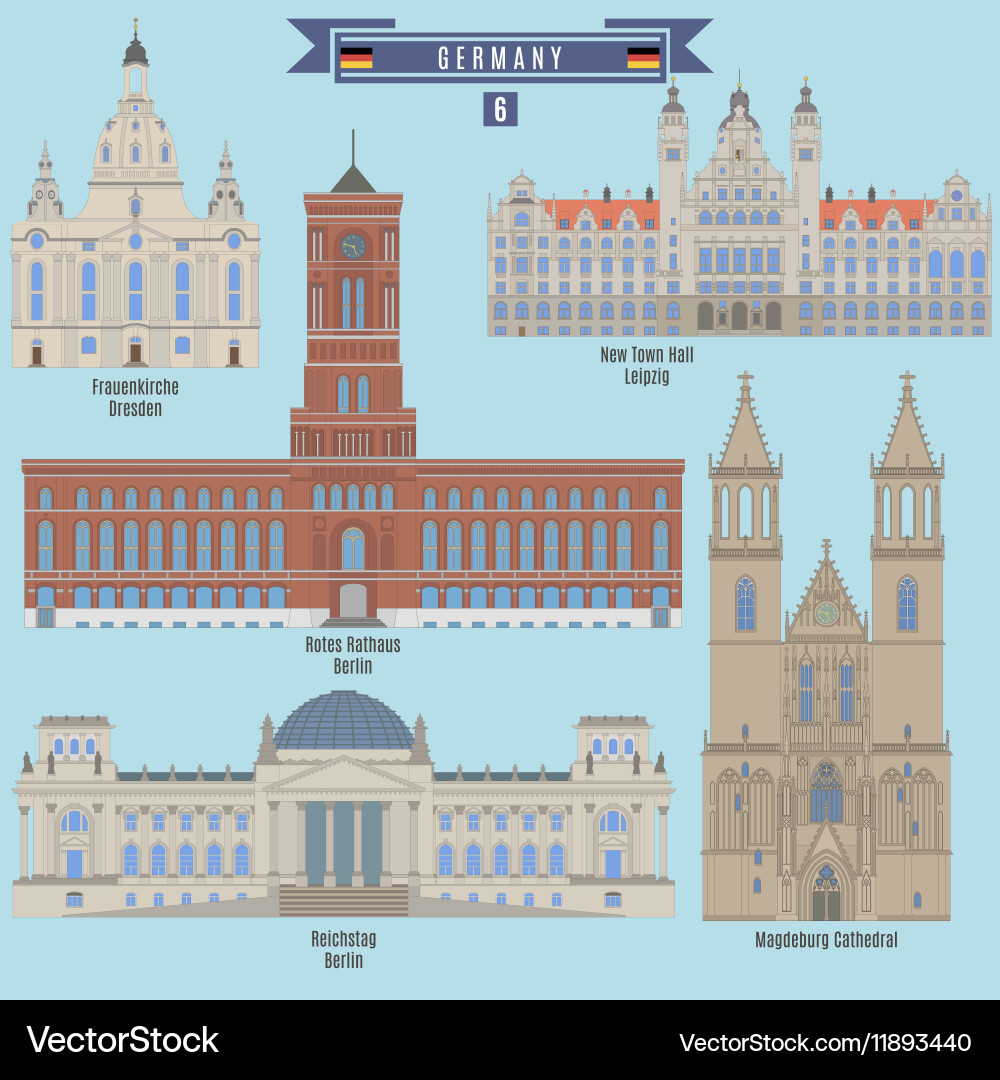 Famous places in germany Royalty Free Vector Image