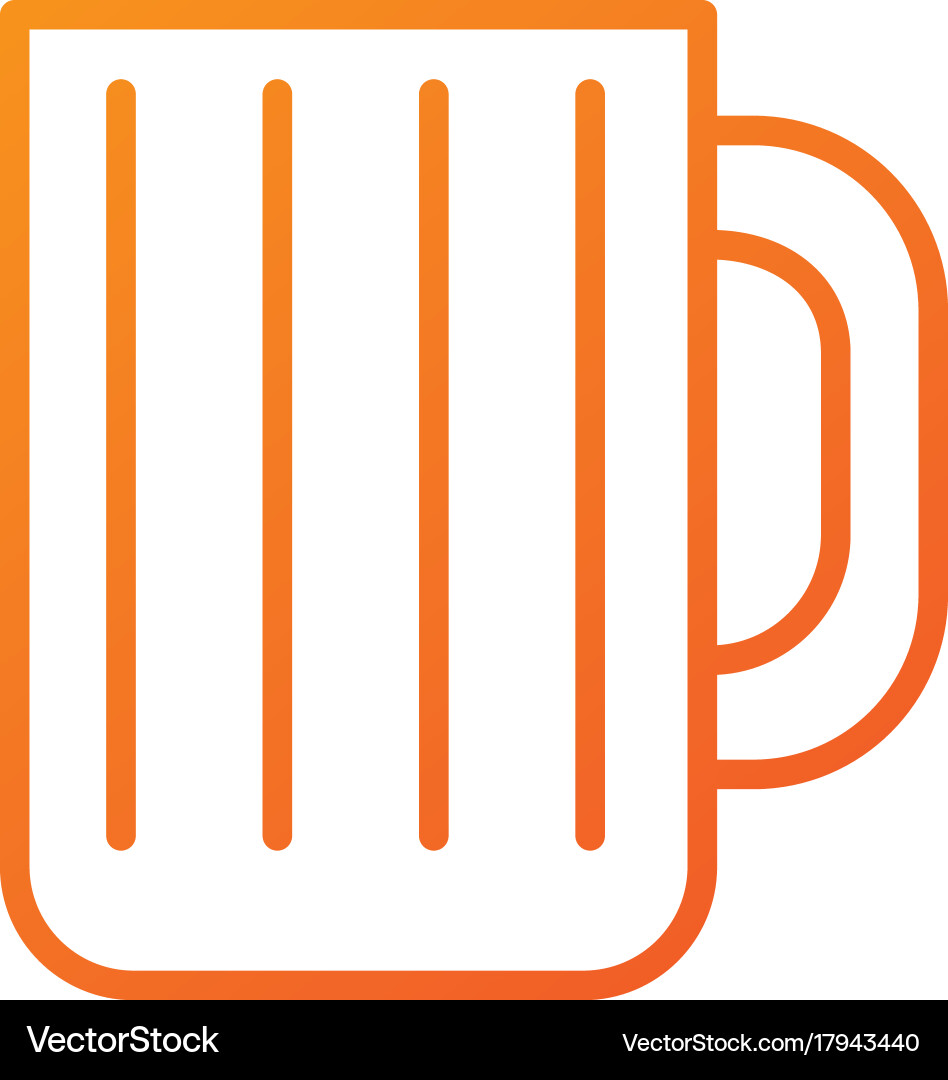 Glass mug for drink bar restaurant object Vector Image