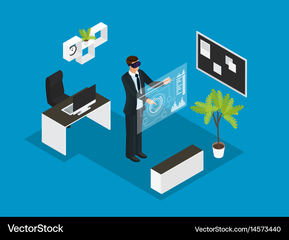 Isometric business people concept Royalty Free Vector Image