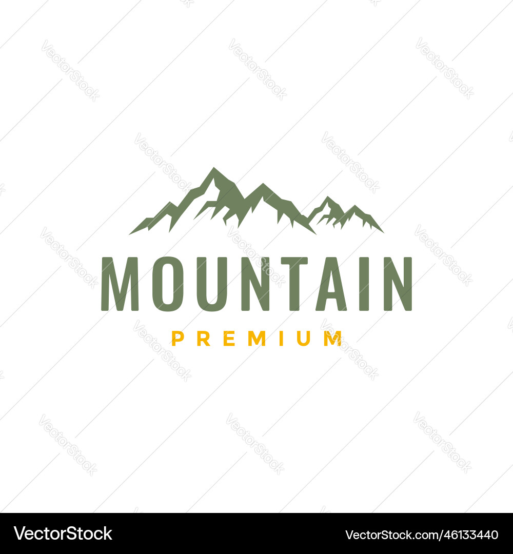 Mountains peak high hill nature hike simple Vector Image