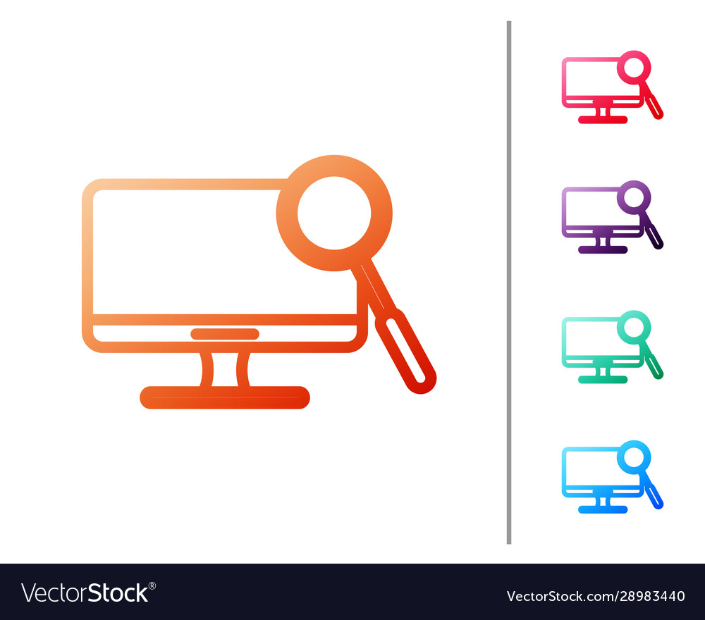 Red line computer monitor diagnostics icon Vector Image Red line computer monitor diagnostics icon Vector Image