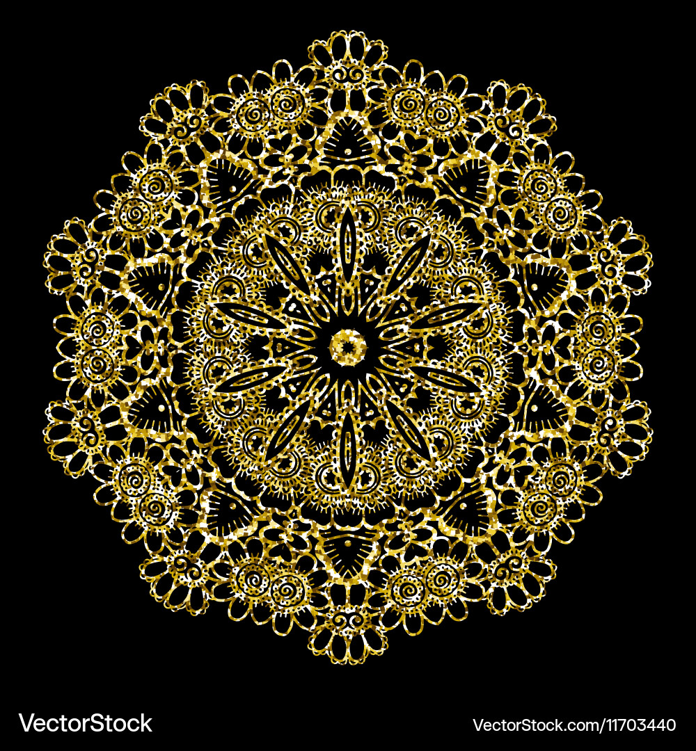 Round golden mandala Royalty Free Vector Image