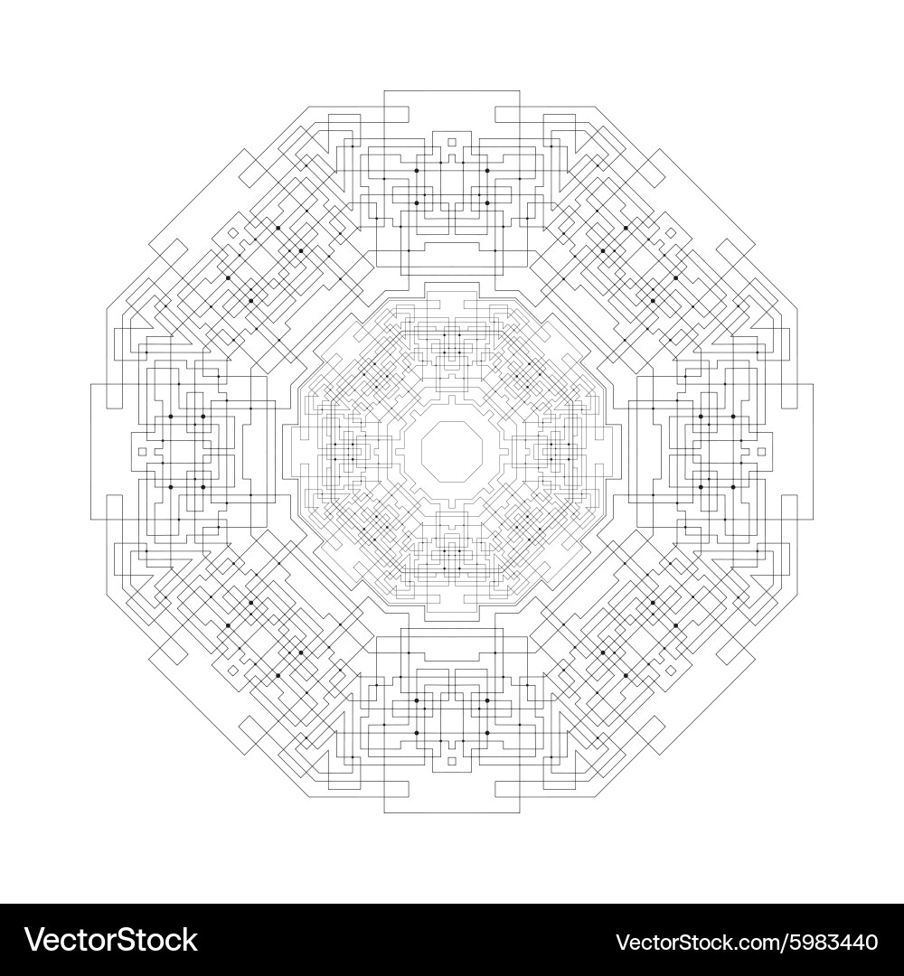 Round shape technical construction Royalty Free Vector Image
