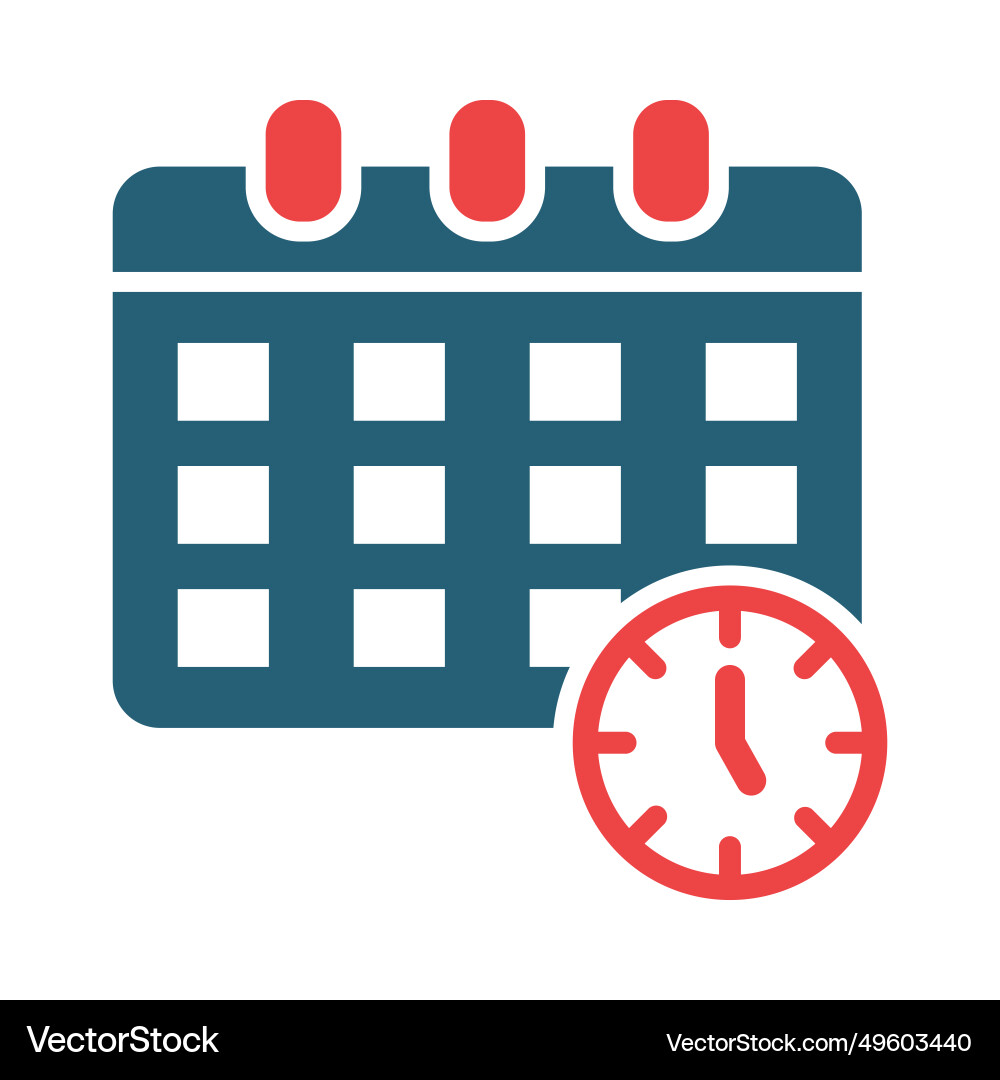 Schedule glyph two color icons for personal Vector Image