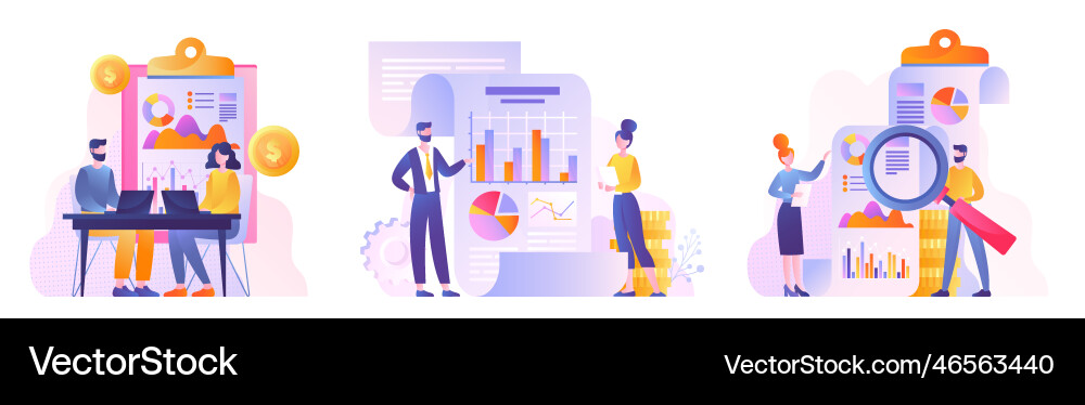 Set of finance Royalty Free Vector Image - VectorStock