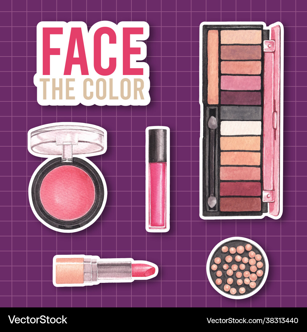 Sticker with makeup concept design for advertise Vector Image