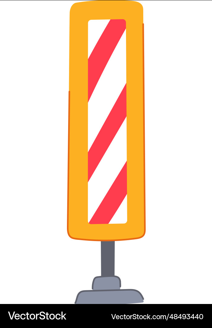 Traffic road barrier cartoon Royalty Free Vector Image