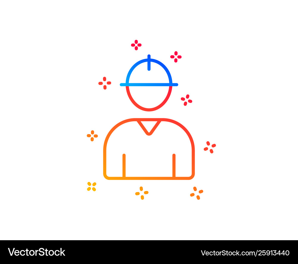 Worker line icon male profile sign Royalty Free Vector Image