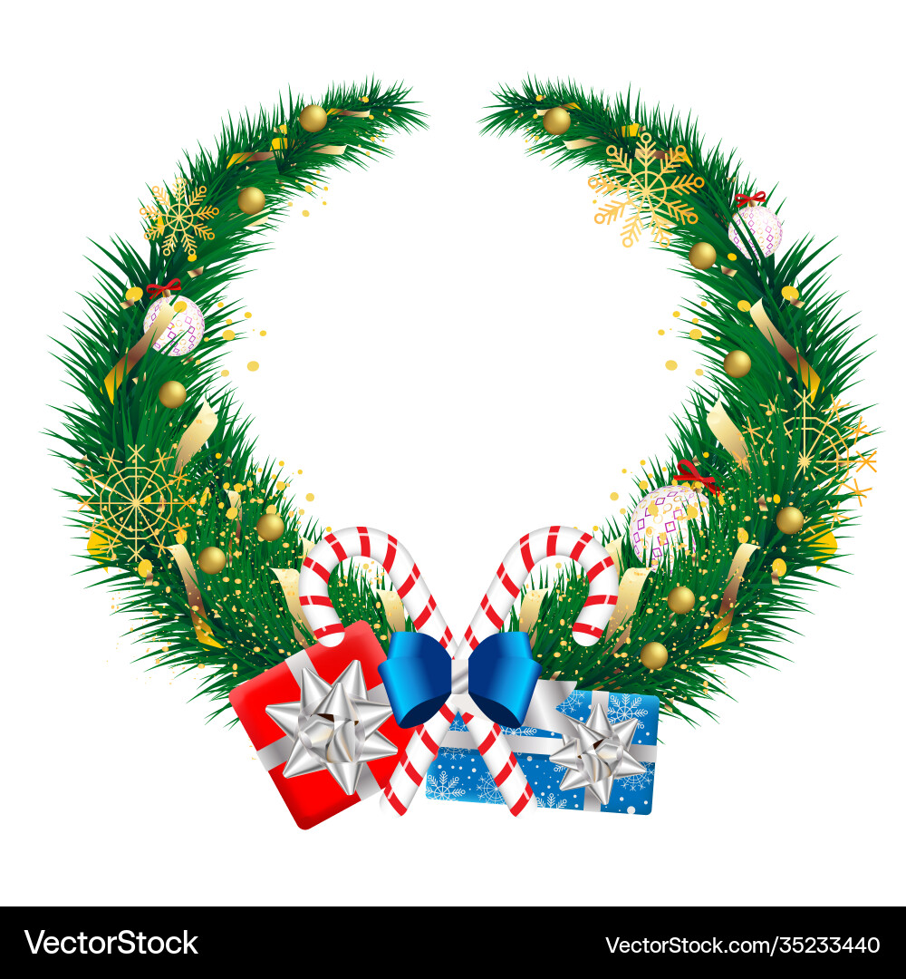 Wreath design element for christmas and new year Vector Image