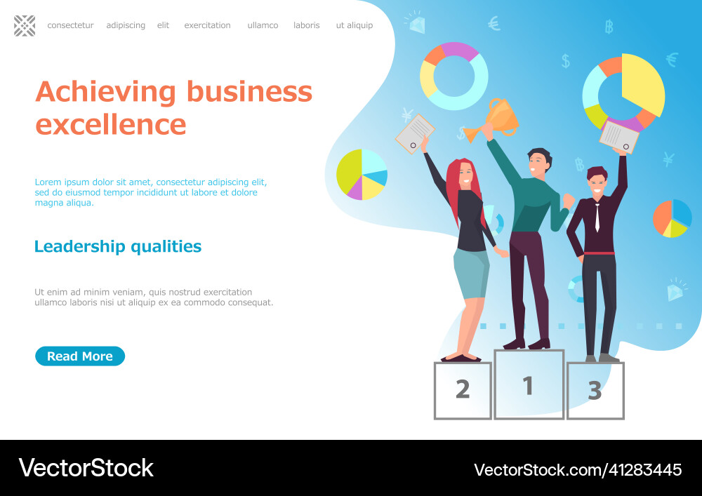 Achieving business excellence concept people Vector Image