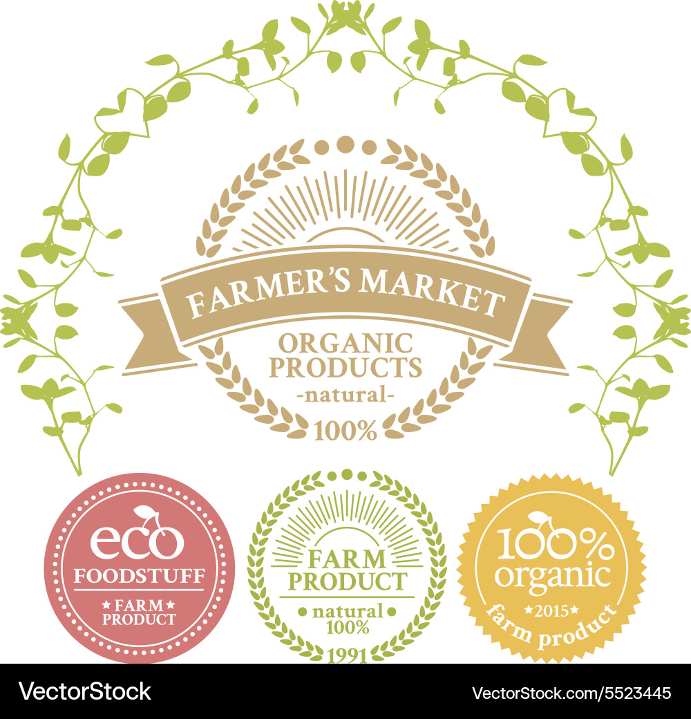 Collection of 4 badges Royalty Free Vector Image