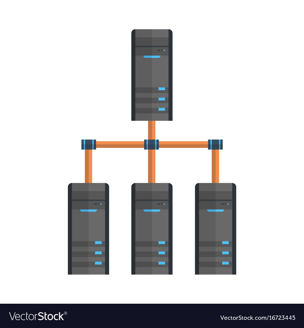 Data center icon cloud computer connection hosting