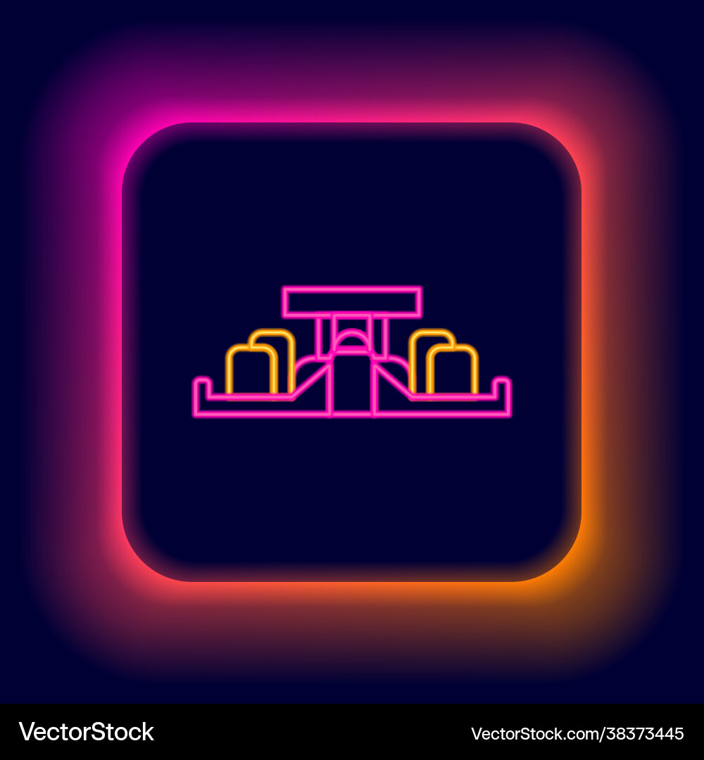 Glowing neon line formula 1 racing car icon Vector Image