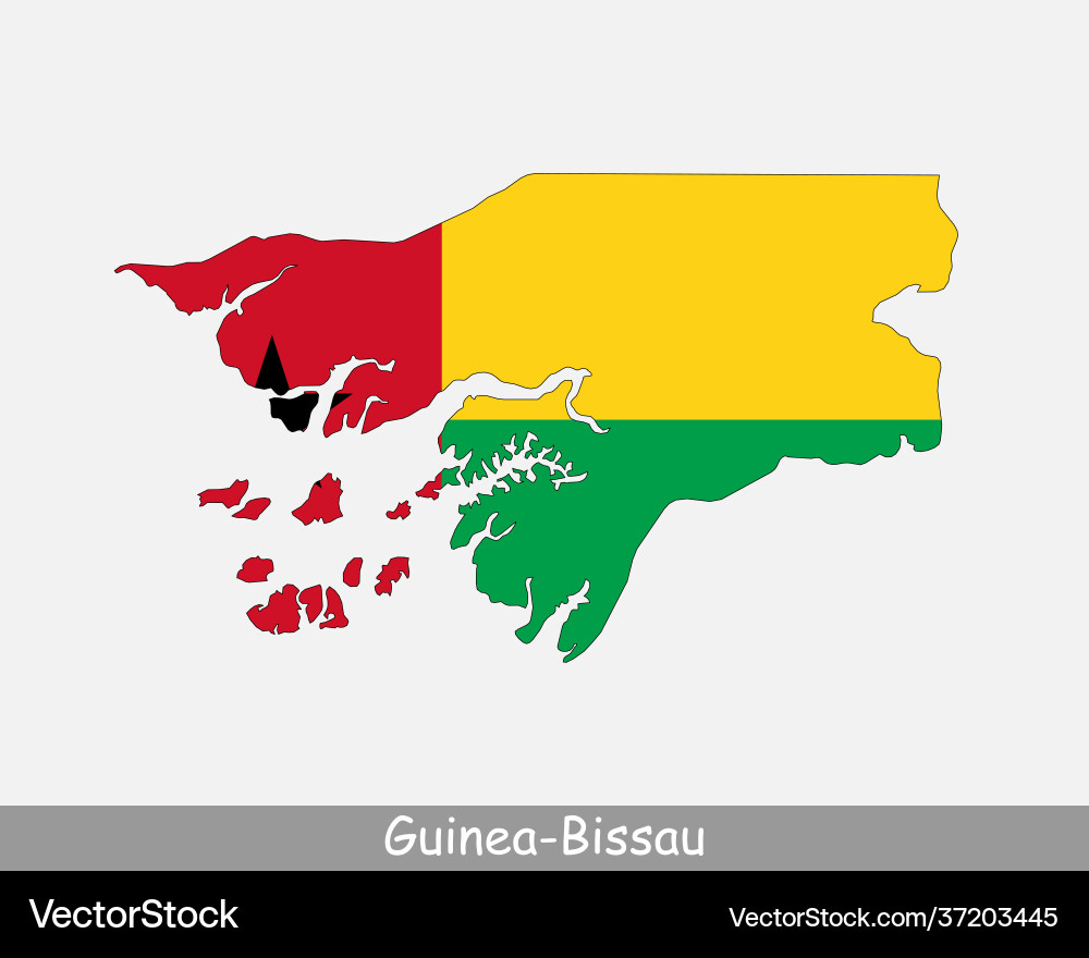 Guinea-bissau map flag Royalty Free Vector Image