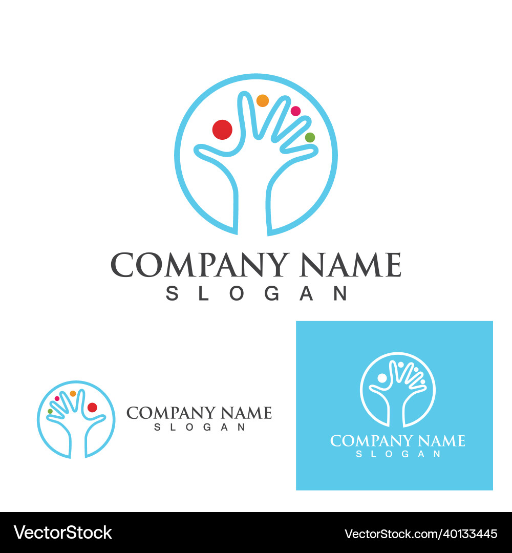 Hand child logo and symbol eps10 Royalty Free Vector Image