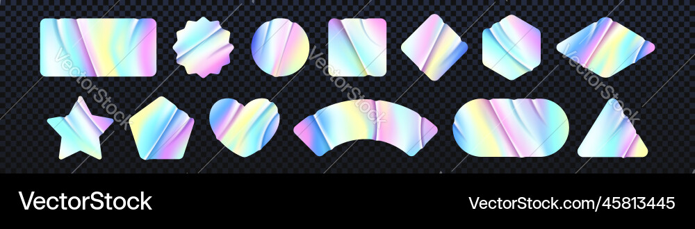 Holographic iridescent texture sticker or label Vector Image