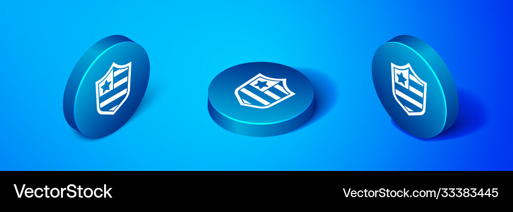 Isometric shield with stars and stripes icon Vector Image