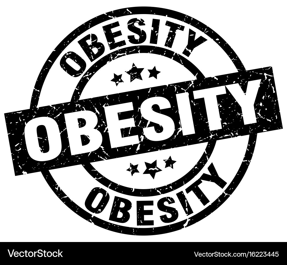 Obesity round grunge black stamp Royalty Free Vector Image