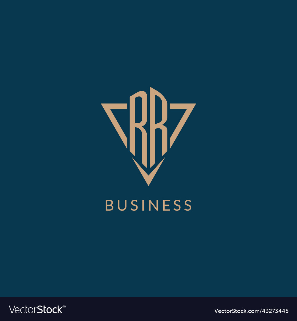 Rr logo initials triangle shape style creative Vector Image