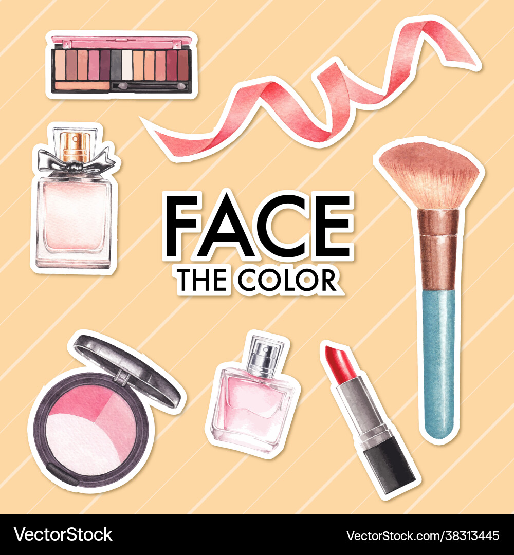 Sticker with makeup concept design for advertise Vector Image