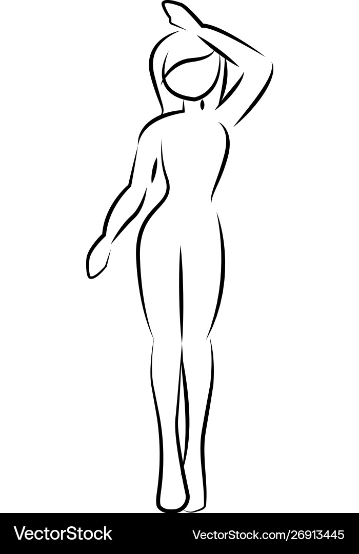 Women body drawing Royalty Free Vector Image - VectorStock