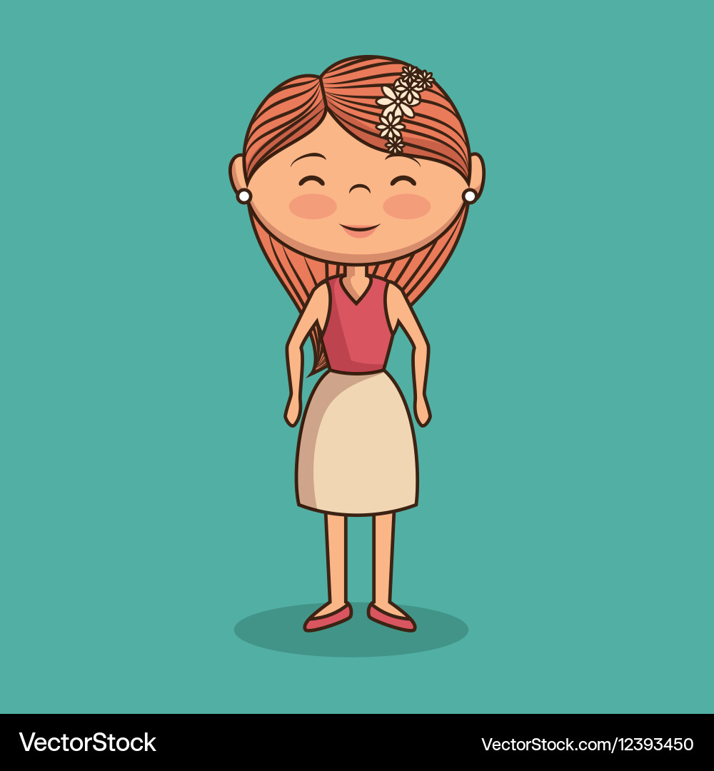 Beautiful lady character icon Royalty Free Vector Image