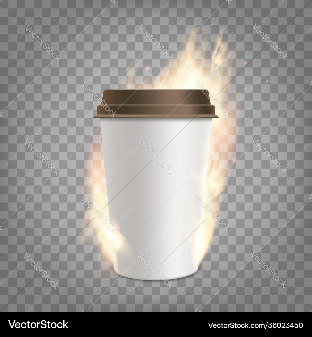 Coffee paper cup with fresh is on fire Royalty Free Vector