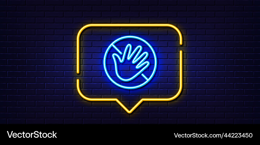 Do not touch hand line icon hygiene rules Vector Image