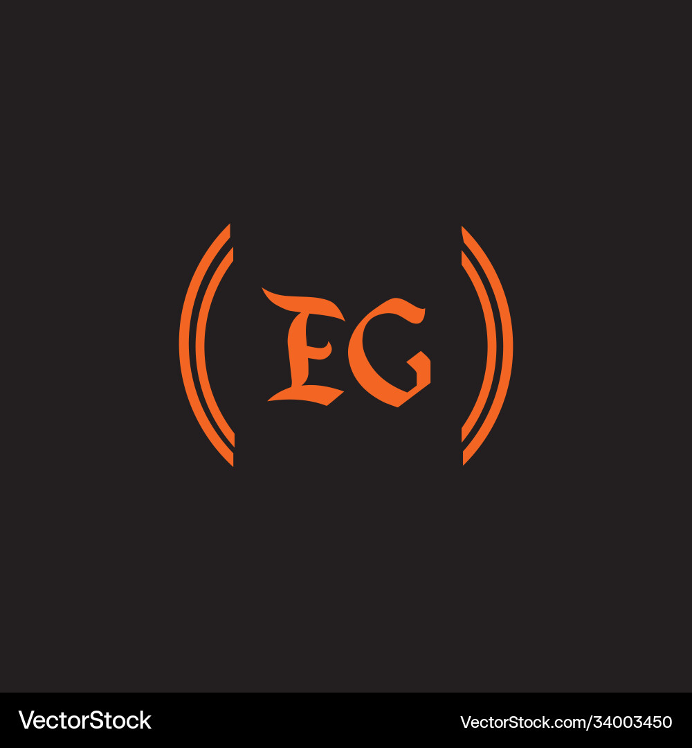 E g joint letter logo emblem design Royalty Free Vector