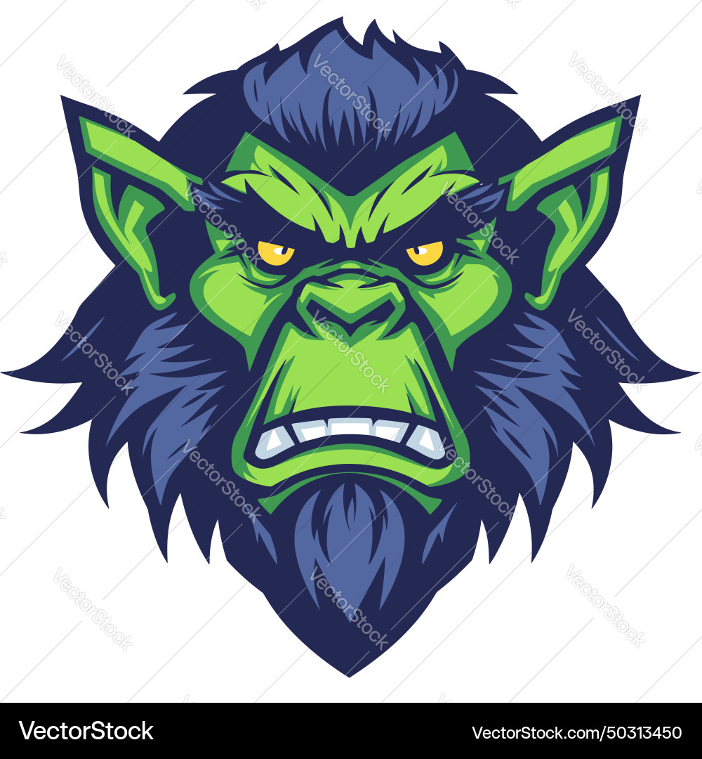 Esport logotype troll icon sticker Royalty Free Vector Image