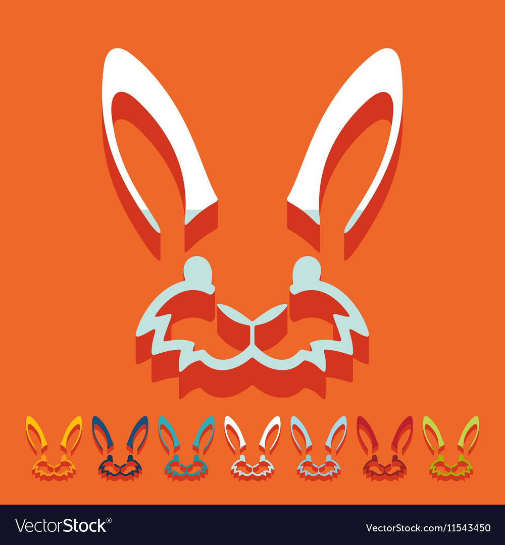 Flat design easter rabbit Royalty Free Vector Image