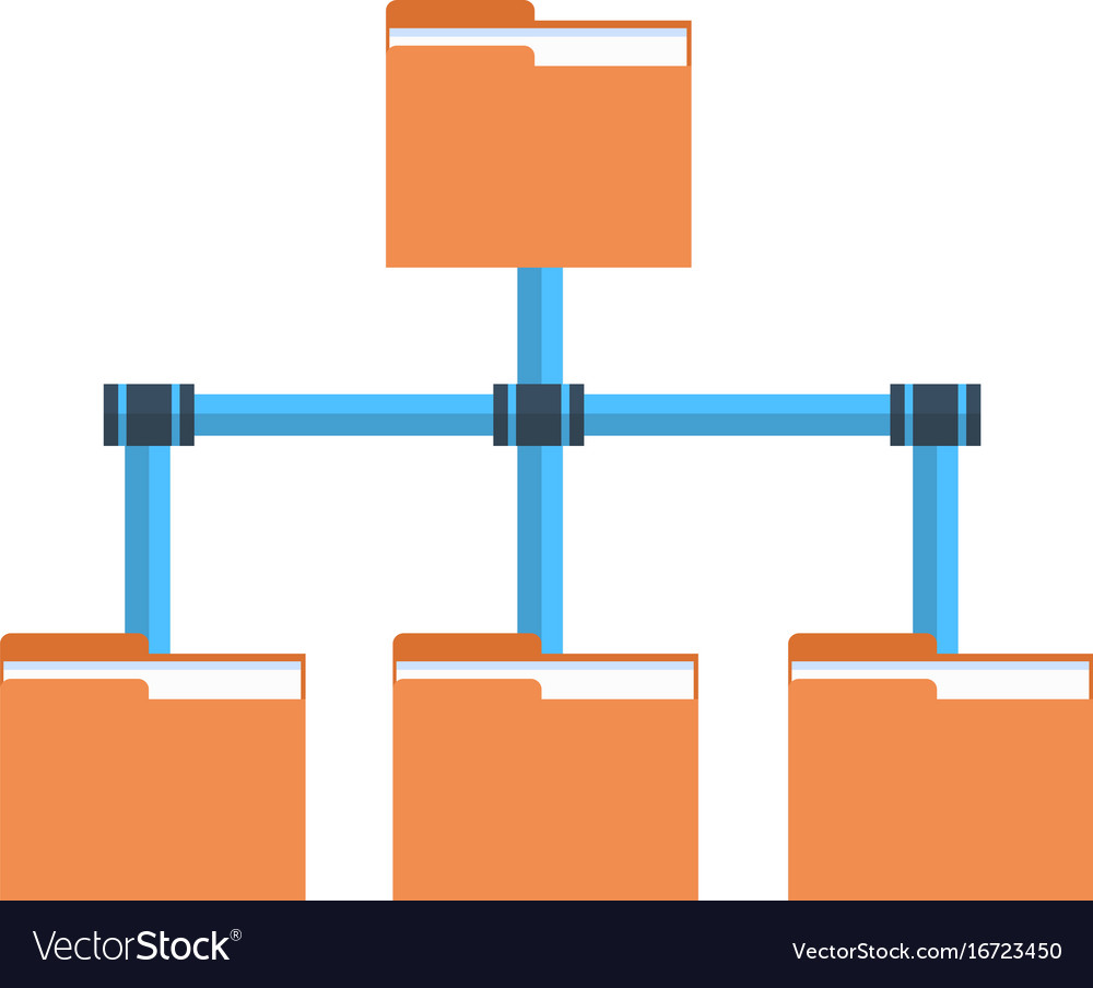 Folder data access icon cloud computer connection Vector Image