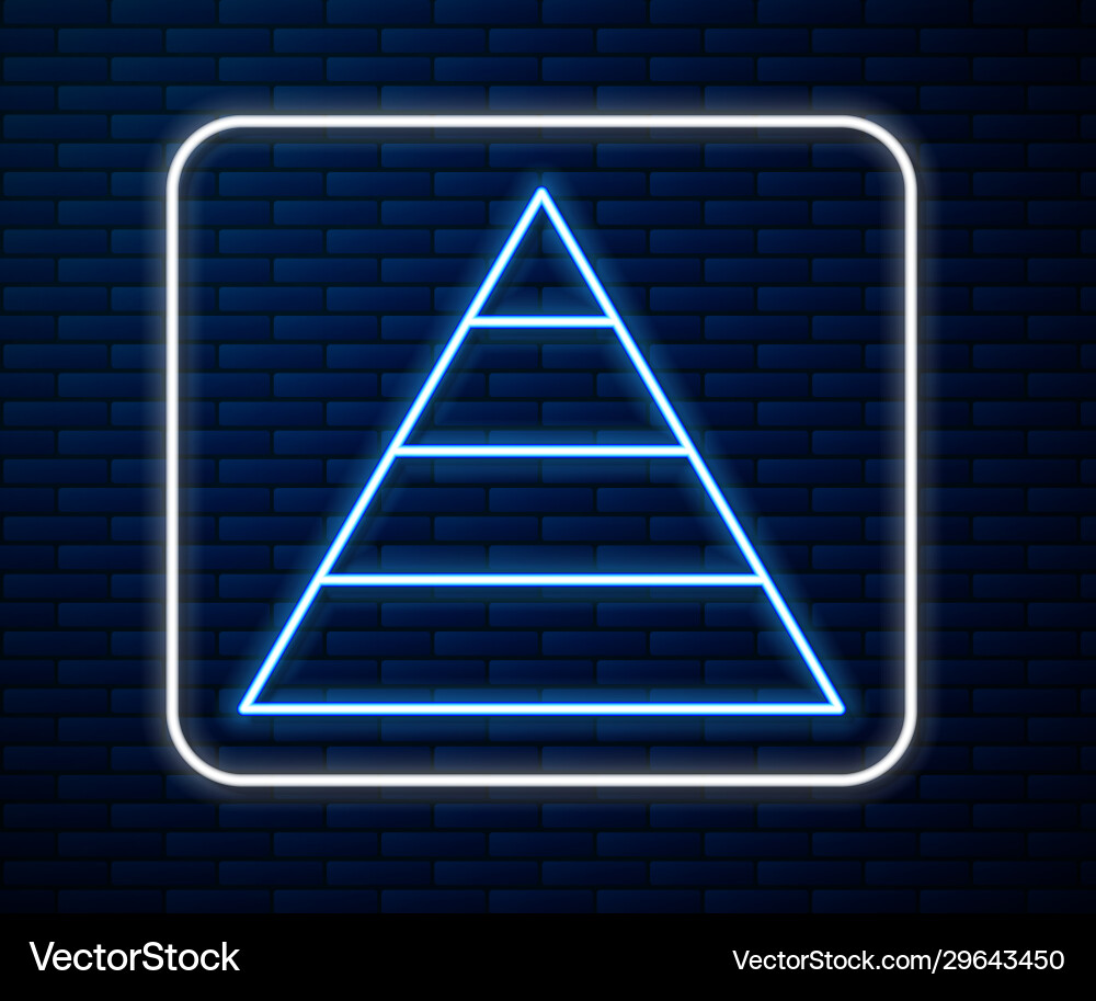 Glowing neon line business pyramid chart Vector Image