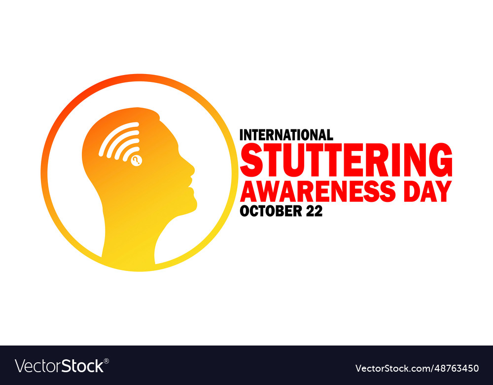 International stuttering awareness day Royalty Free Vector