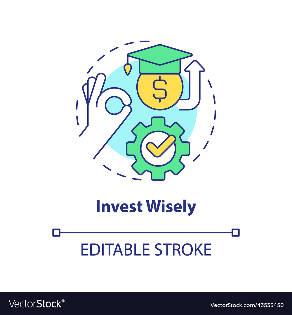 Invest wisely concept icon Royalty Free Vector Image Invest wisely concept icon Royalty Free Vector Image