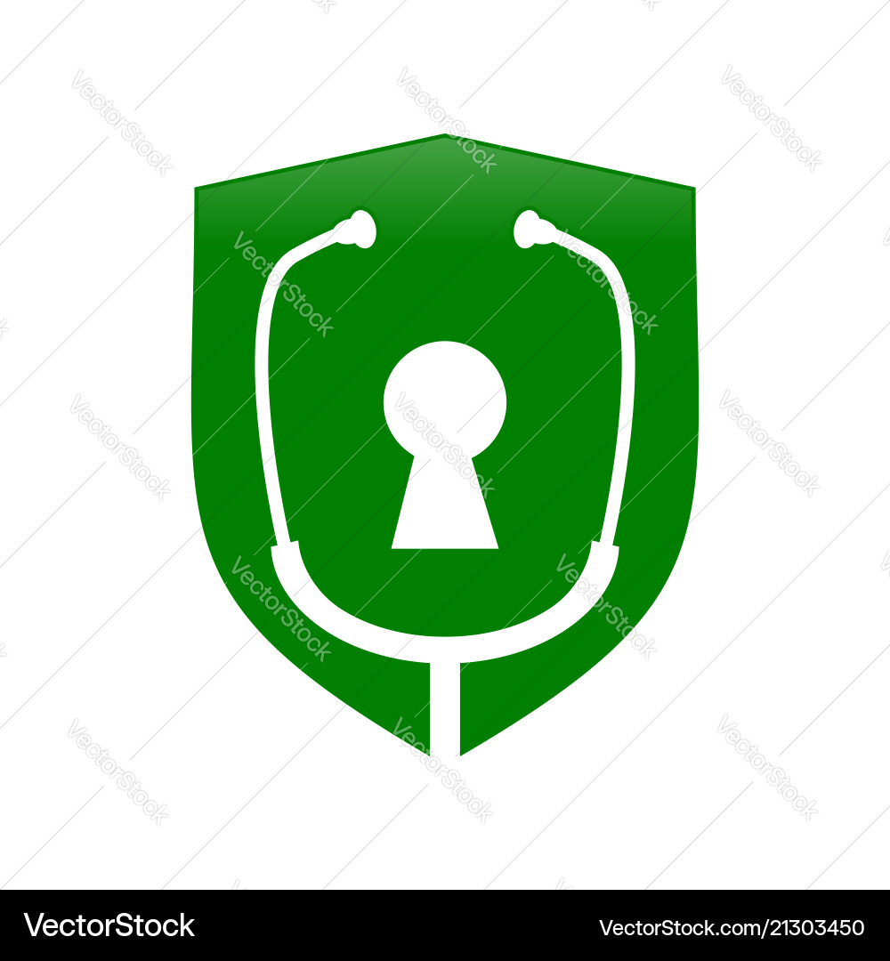 Lock doctor protection shield symbol design Vector Image