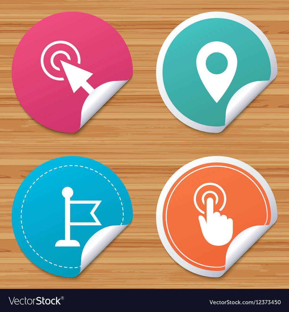 Mouse cursor icon hand or flag pointer symbols Vector Image