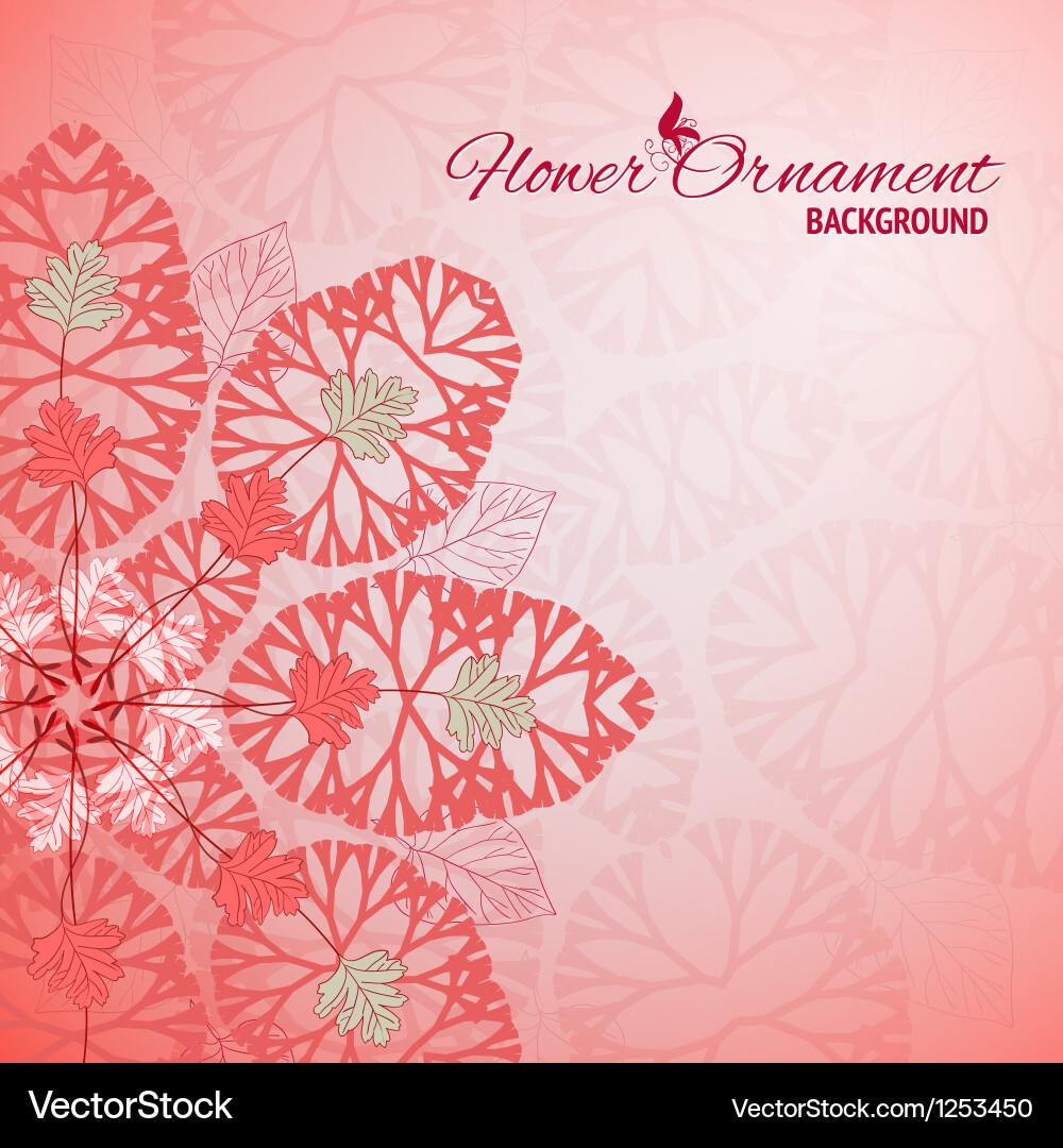 Red floral ornament background Royalty Free Vector Image