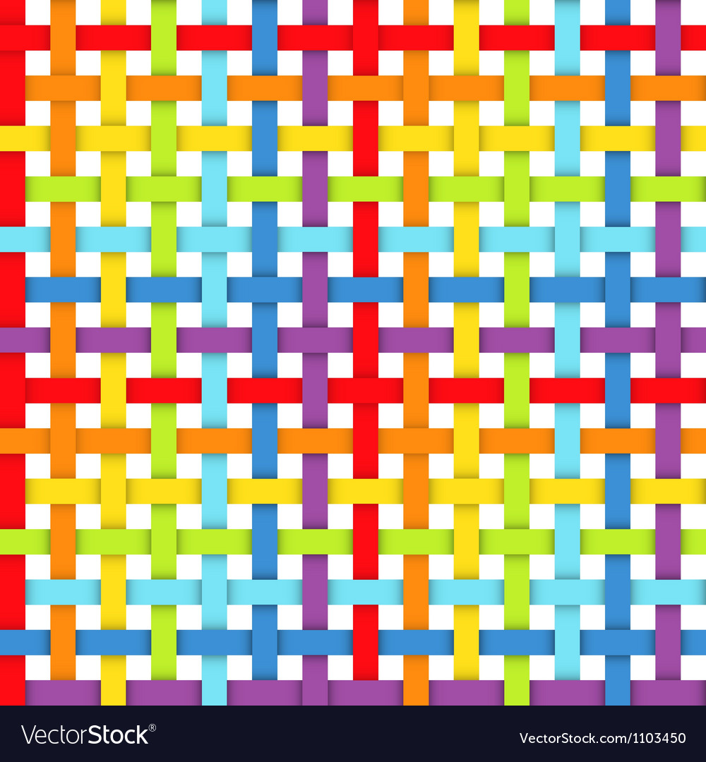 Seamless pattern with intersecting rainbow ribbons