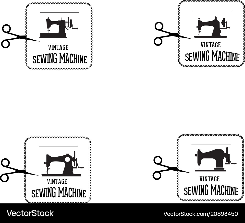Set collection vintage sewing machine logo Vector Image