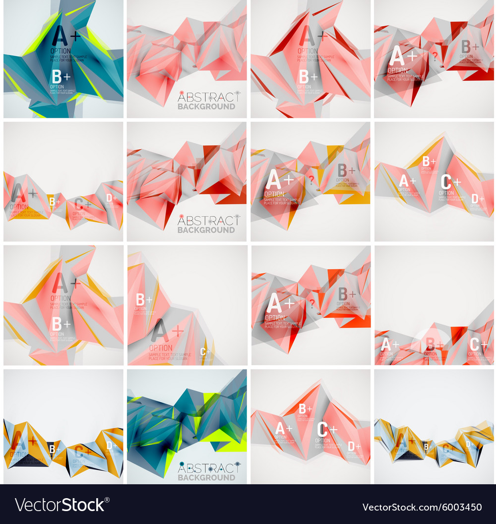 Set of triangle geometric 3d forms modern info Vector Image