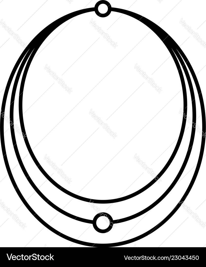 Silver necklace icon outline style Royalty Free Vector Image