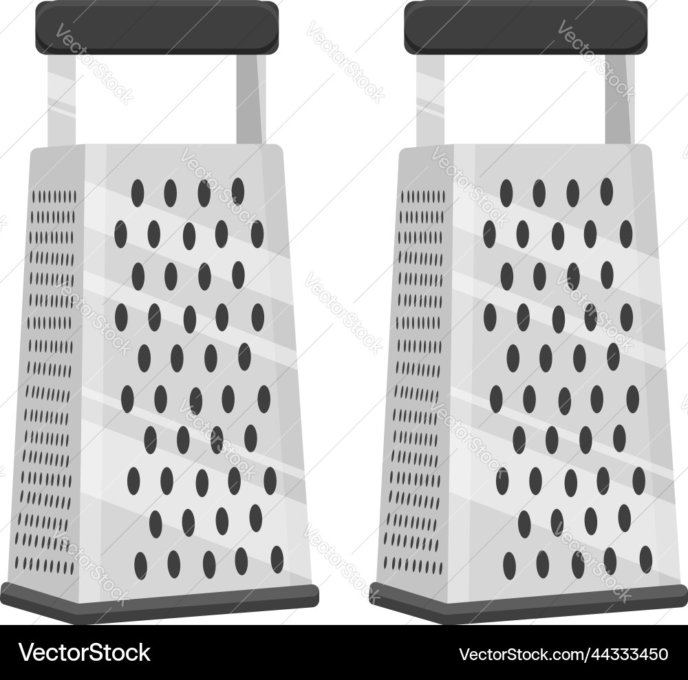 Two metal grater on a white background Royalty Free Vector
