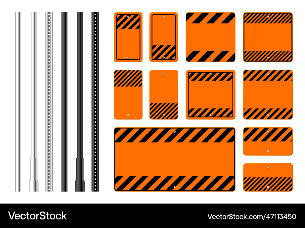 Warning danger signs attention banners Royalty Free Vector