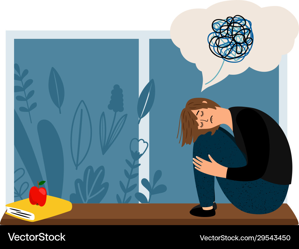 Woman depression concept Royalty Free Vector Image