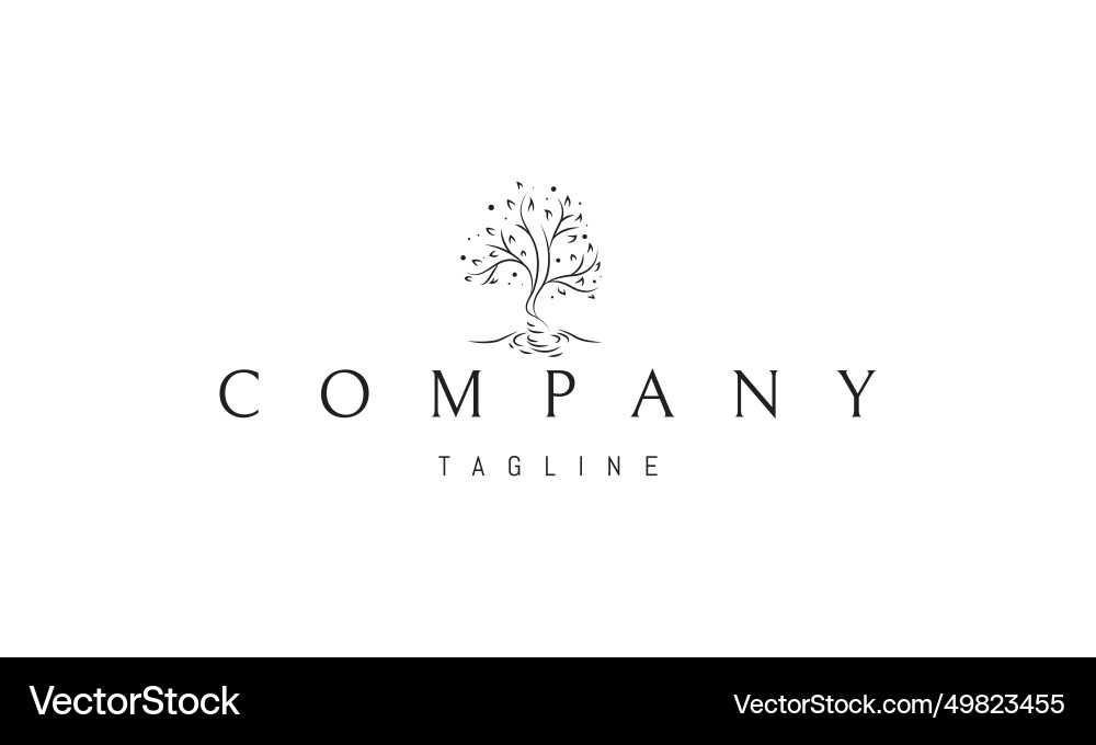 A logo with an abstract image of tree Royalty Free Vector