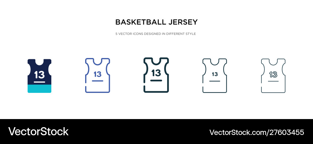 Basketball jersey icon in different style two Vector Image