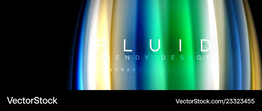 Bright colorful liquid fluid lines on black Vector Image
