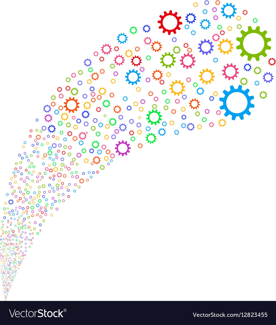 Cogwheel source stream Royalty Free Vector Image