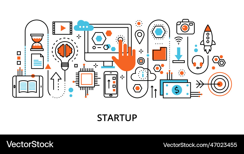 Concept of startup project and innovation Vector Image